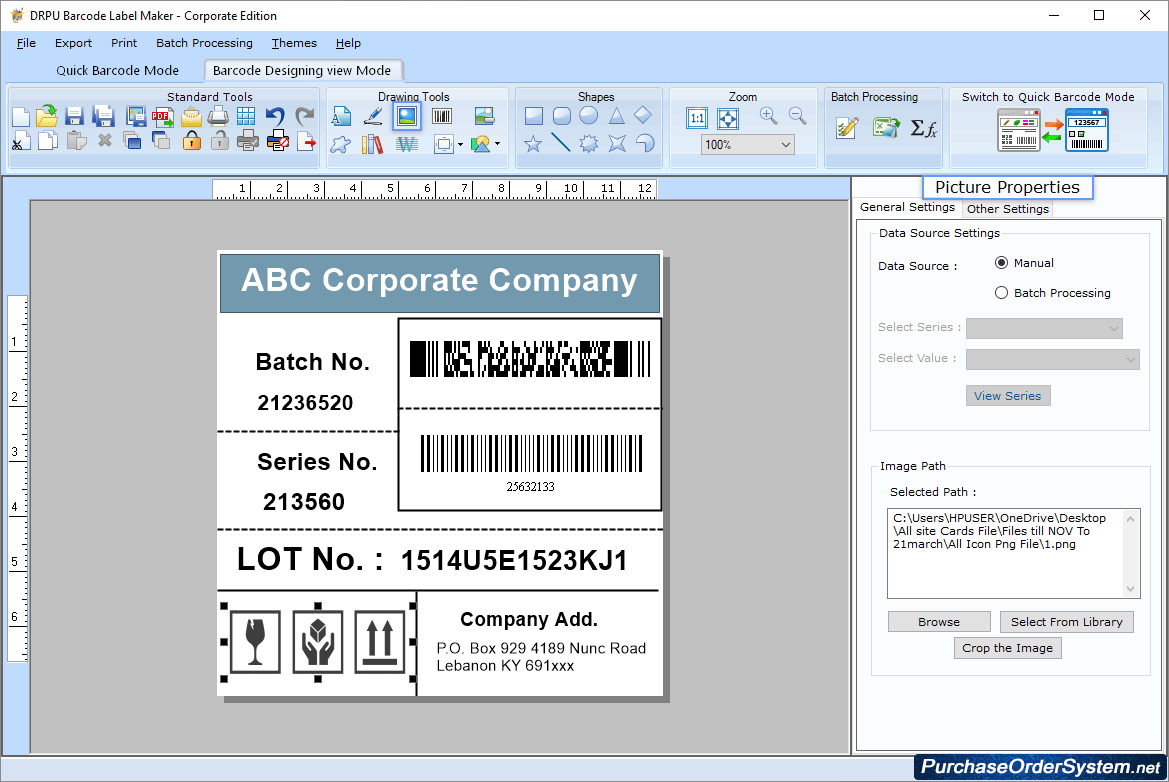 Barcode Label Maker Software (Corporate) design barcode labels stickers