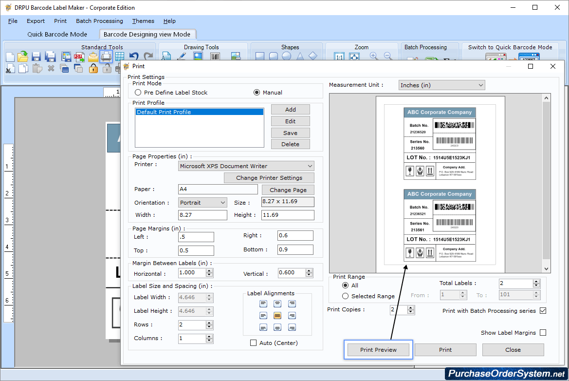 Barcode label maker software (Corporate) screenshots generate barcodes ...