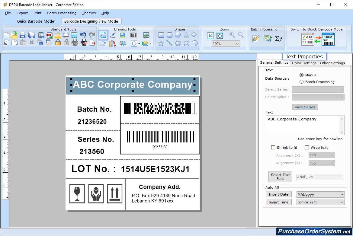 Barcode label maker software (Corporate) screenshots generate barcodes ...